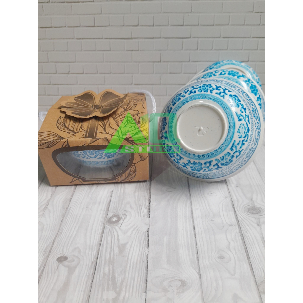 Jual isi (50pcs) Souvenir Mangkok Bulat Motif Batik kemasan box rustic ...