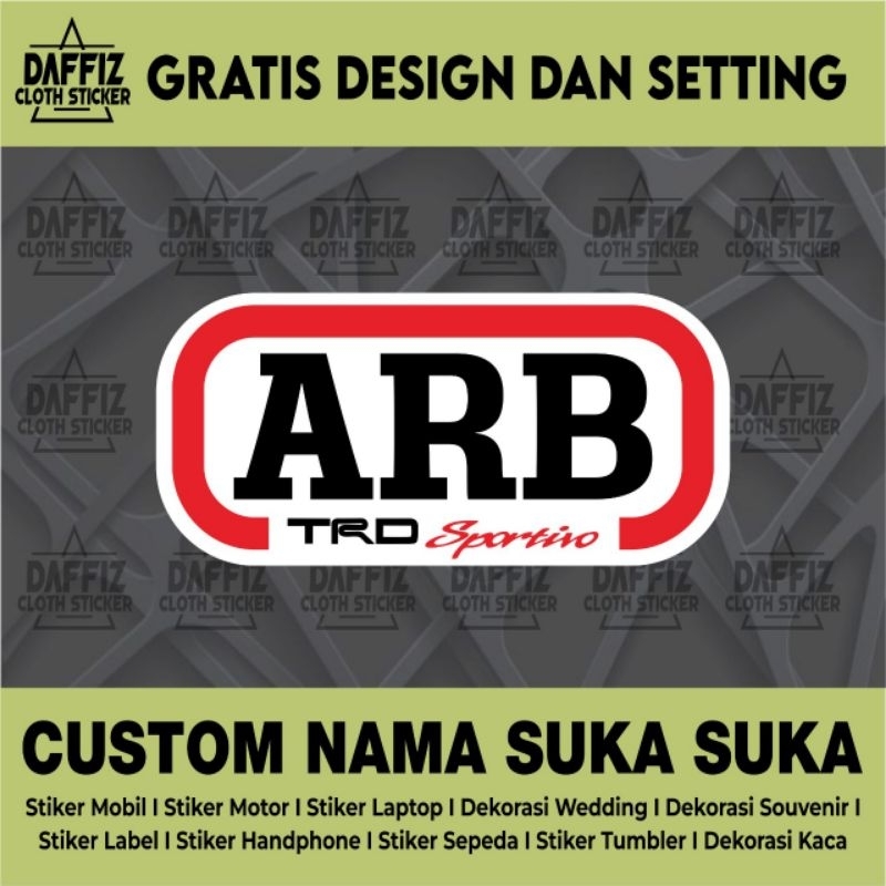 Jual Stiker Vinyl Waterproof ARB TRD Sportivo ukuran 10cmx4cm | Shopee ...