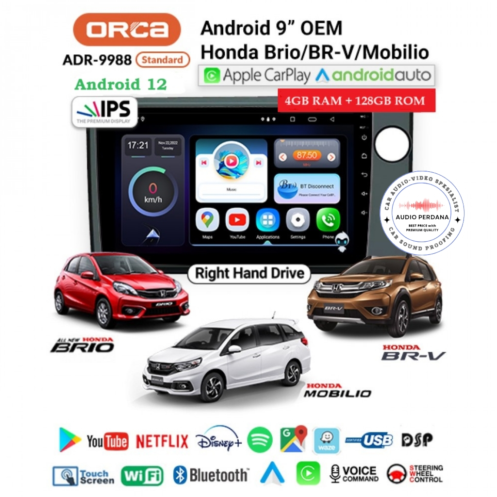 Jual Head Unit Android BRV BRIO Mobilio 2016-2024 Orca Standard G3 4 ...