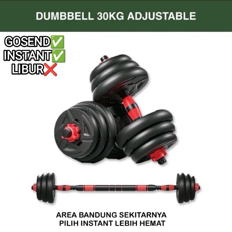 Jual Dumbbell barbel set 30kg adjustable Angkat beban barbell dumbel 30 ...