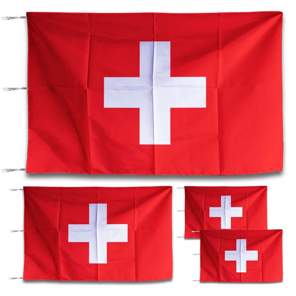 Jual Bendera Negara Swiss/Switzerland, Bahan Kain Satin Peles, Ukuran ...