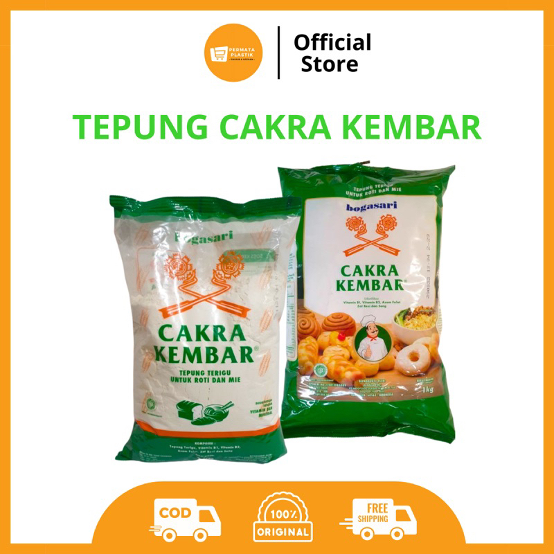 Jual Tepung Terigu Cakra Kembar Protein Tinggi Kemasan 1 kg | Shopee ...