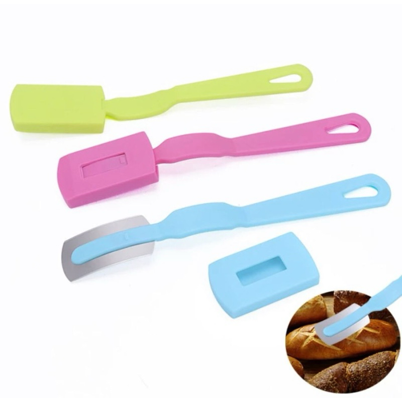 Jual Stainless 304 bread lame scoring knife / silet roti gagang plastik ...
