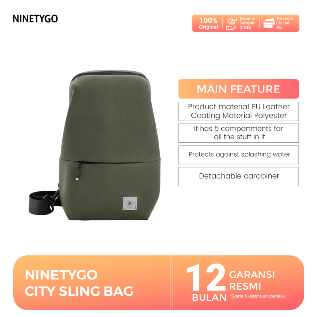 Jual Ninetygo City Sling Waist Bag Travel Tas Selempang Crossbody ...