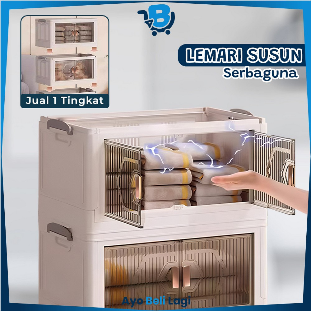 Jual Polibox Kotak Penyimpanan Lipat Lemari Susun Plastik Serbaguna ...