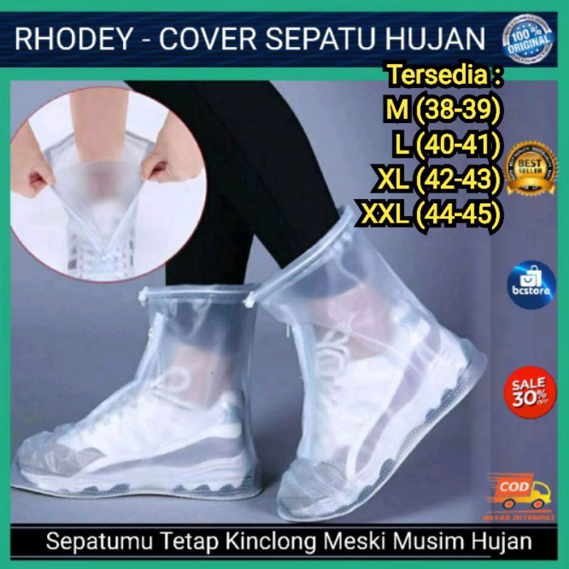 Jual Cover Sepatu Hujan Pasangan Jas Hujan Reusable Rain Boot Cover M L ...