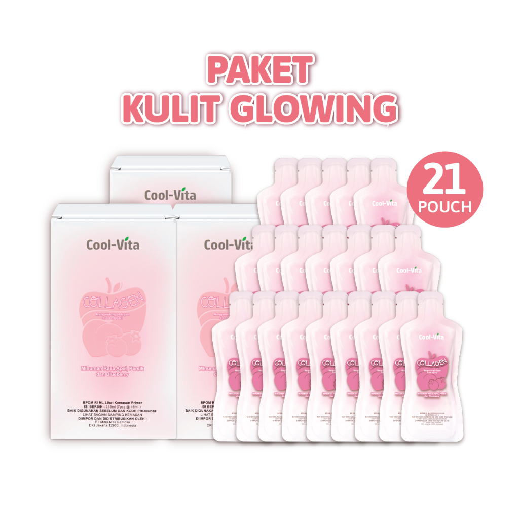 Jual [21 Pouch] Cool-Vita Collagen Ready To Drink 3,000mg Rasa Apel ...