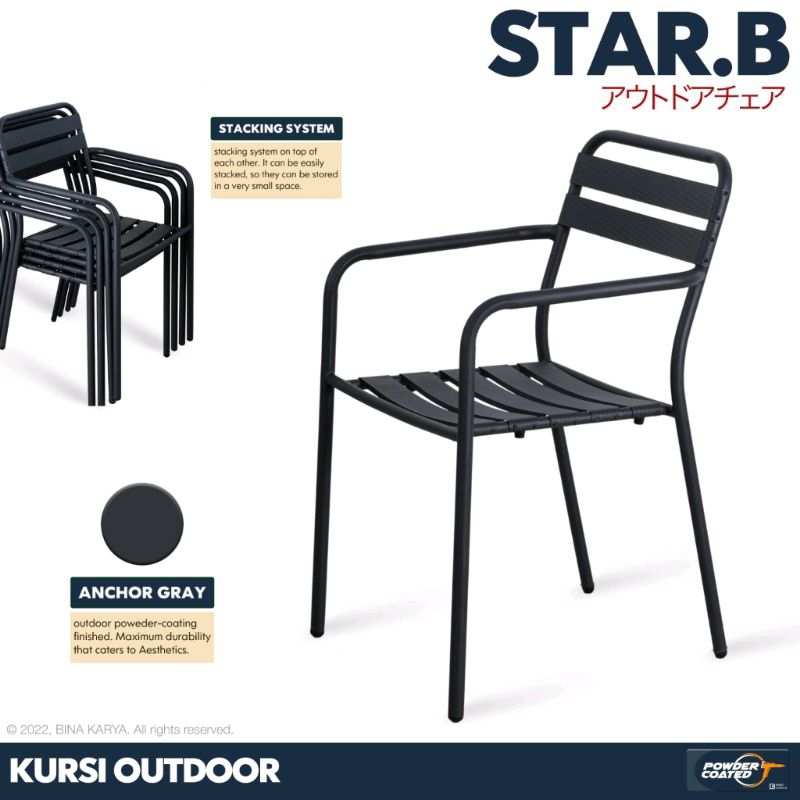 Jual kursi teras cafe outdoor kursi besi kursi alumunium | Shopee Indonesia