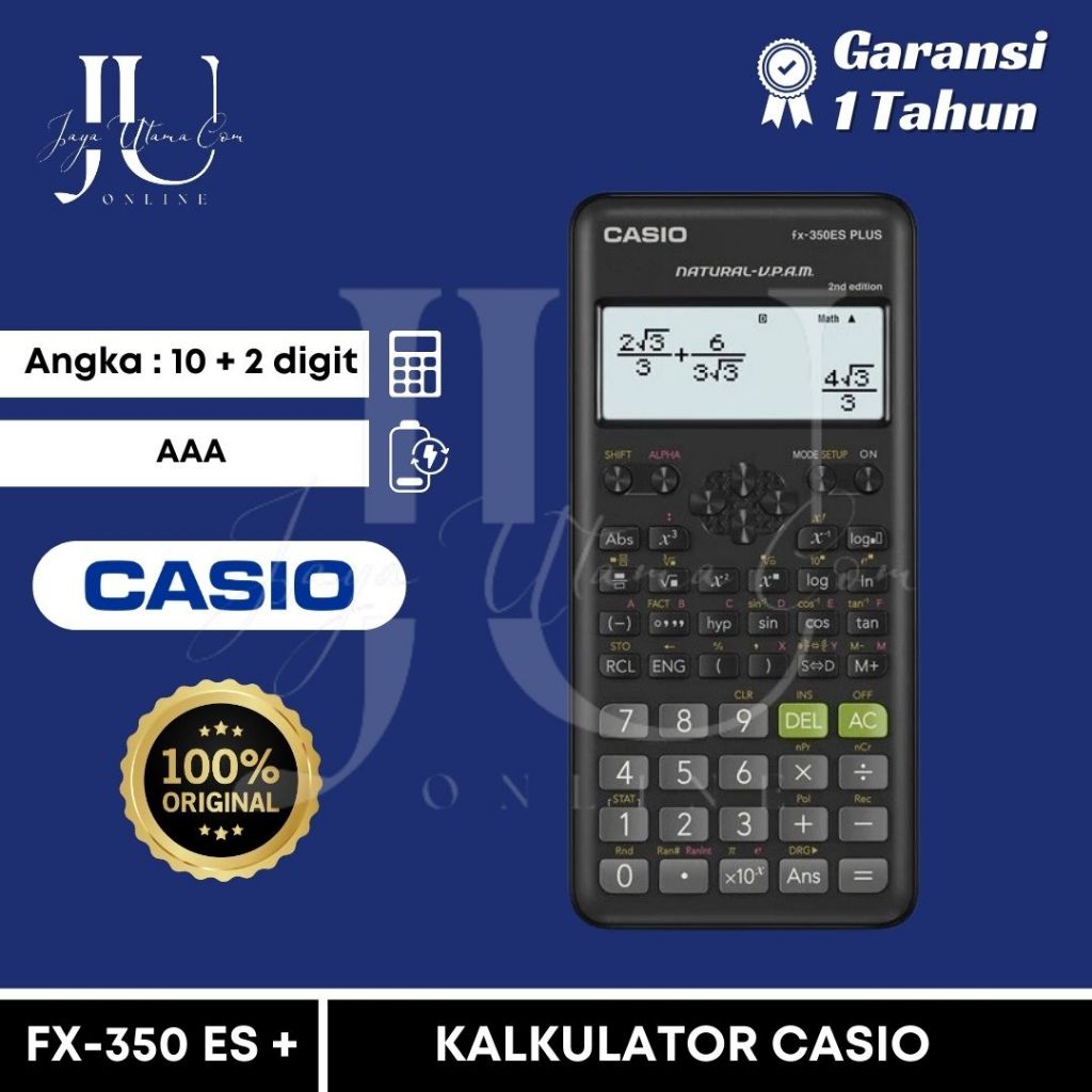 Jual Casio FX 350ES Plus Kalkulator Scientific – Asli Original – Ujian ...