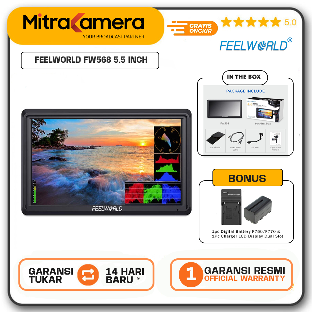 Jual Feelworld Fw568 5 5 Inch Dslr Camera Field Monitor Ips Full Hd