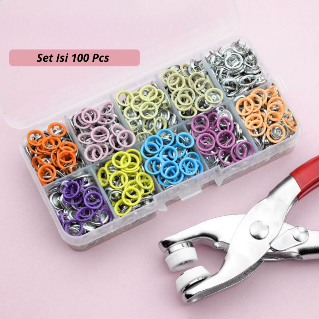 Jual Tang Alat Pasang Press Kancing Jepret Cetet 100 Pcs Anti Karat ...