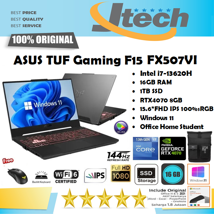 Jual ASUS TUF Gaming F15 FX507VI - i7-13620H - 16GB - 1TB SSD - RTX4070 ...