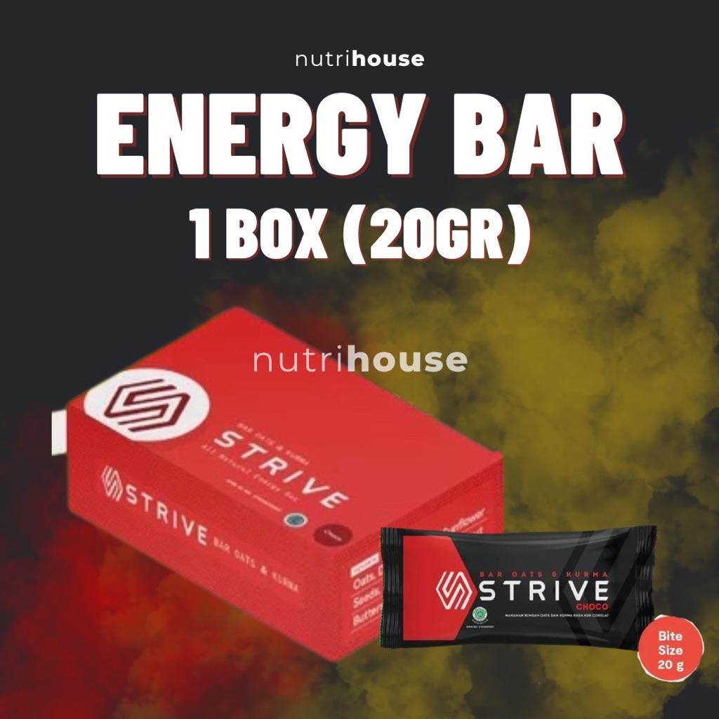 Jual STRIVE Energy Bar 20gr 1 box 100gr Energy Bar Snack Bar | Shopee ...