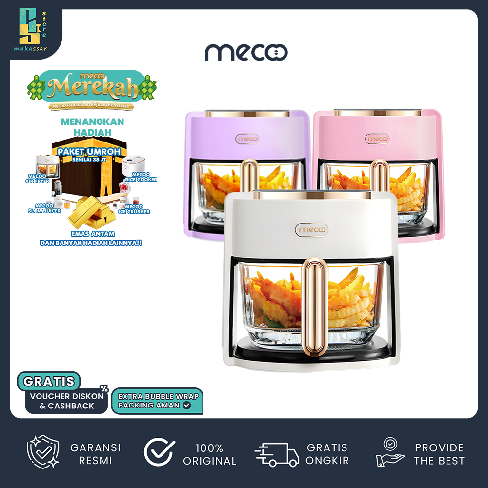 Jual Mecoo Most Aesthetic Transparan Air Fryer Digital 650 Low Watt SNI ...