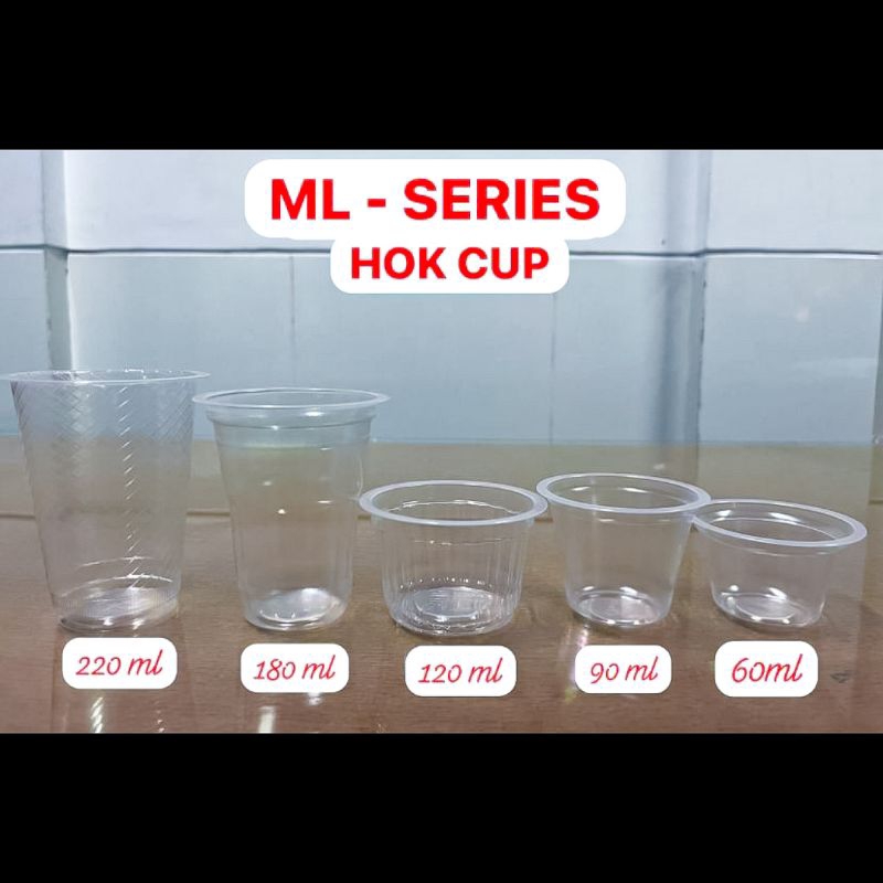 Jual Gelas Plastik Mili Aqua Tebal Datar Merk HOK / Gelas Kopi 180ML ...