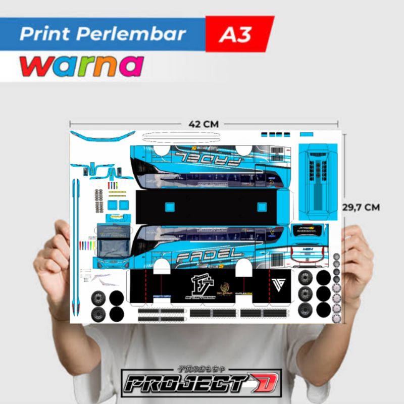 Jual LEMBARAN POLA PAPERCRAFT BUS RATU PANDORA JET BUS 5 MSM ASYROF ...