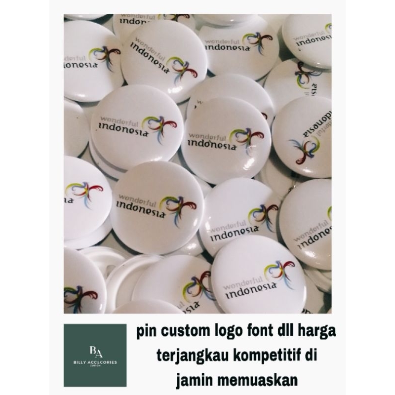 Jual Cetak Pin penitik diameter lingkaran 4,4 cm custom Logo DLL (harga ...