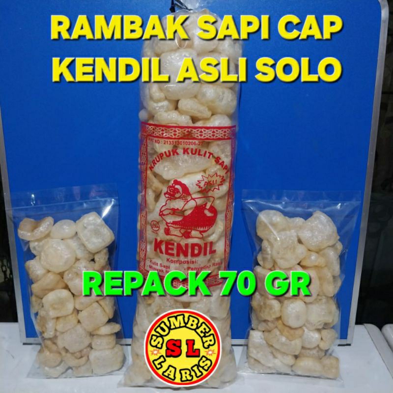 Jual KERUPIUK RAMBAK KULIT SAPI CAP KENDIL ASLI SOLO REPACK 70 GR ...