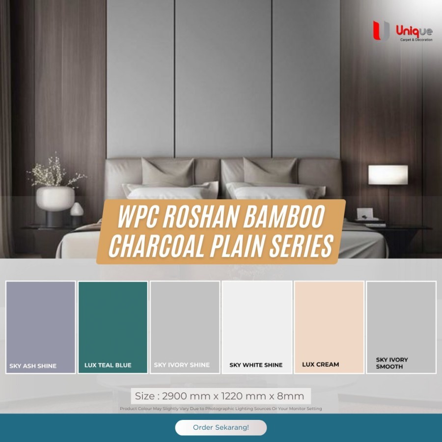 Jual Wallboard Roshan Panel Dinding Charcoal & Bamboo 8mm Motif Polos ...