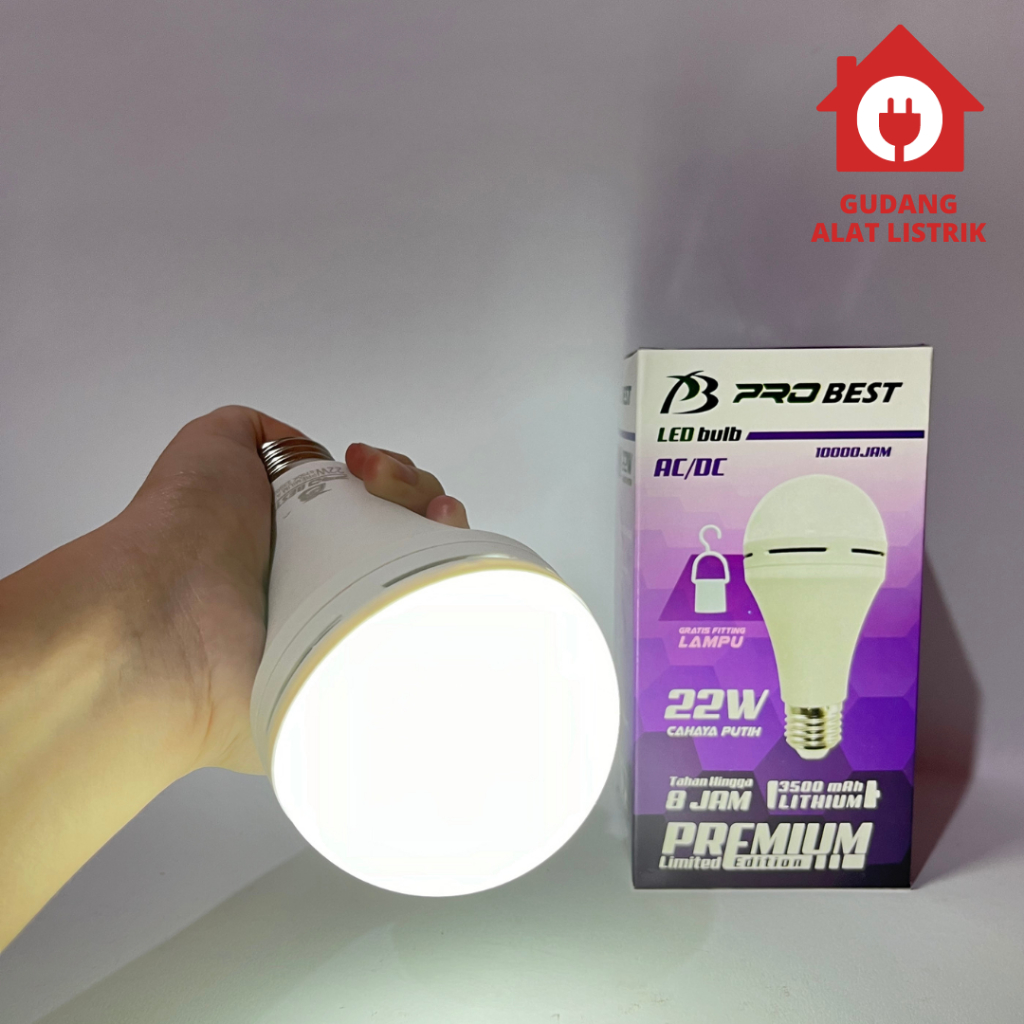 Jual Lampu Emergency AC/DC LED Bulb Bohlam 22W 18W 15W 12W Menyala Saat ...