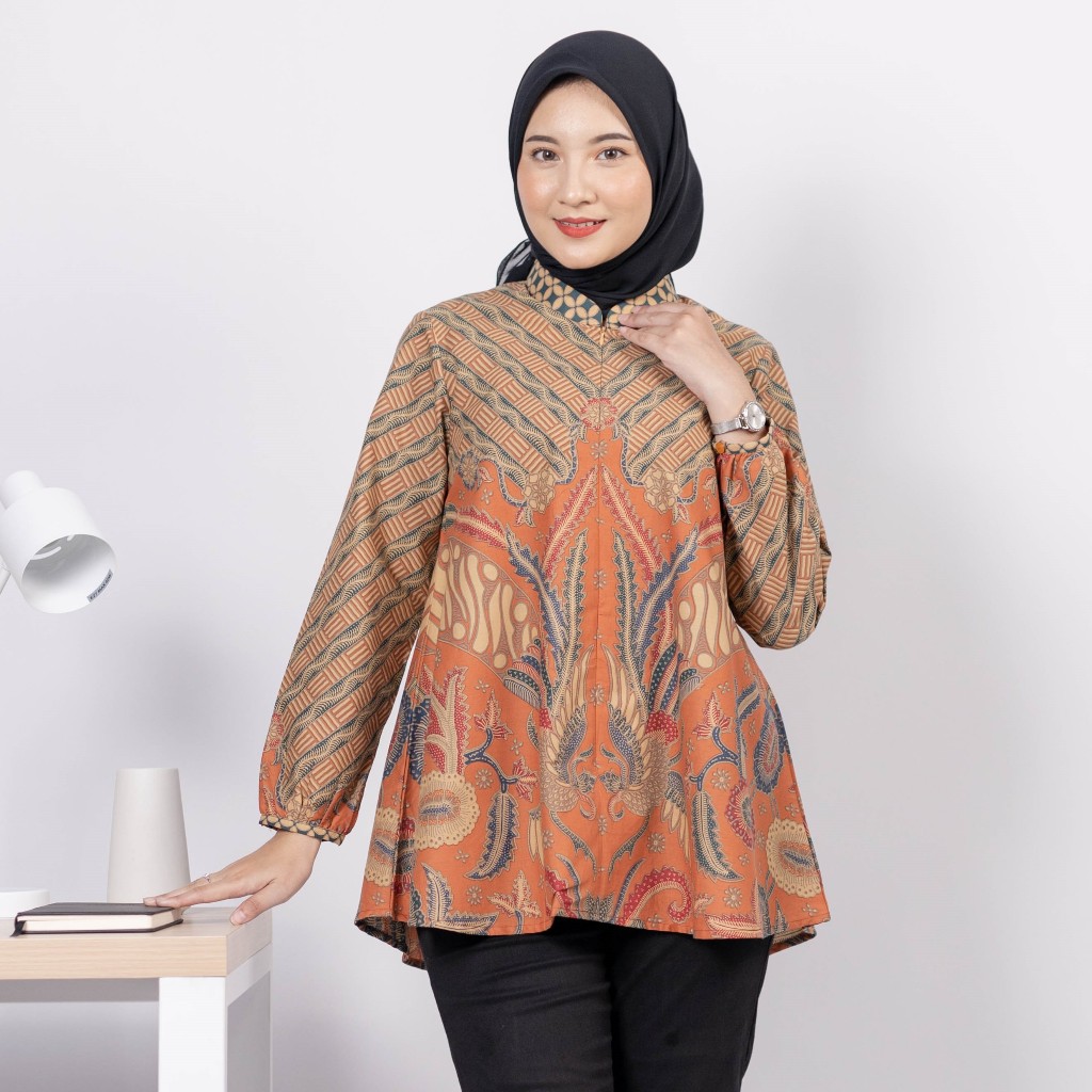 Jual Lisa Atasan Blouse Baju Batik Wanita Kerja Kantor Kekinian Premium ...
