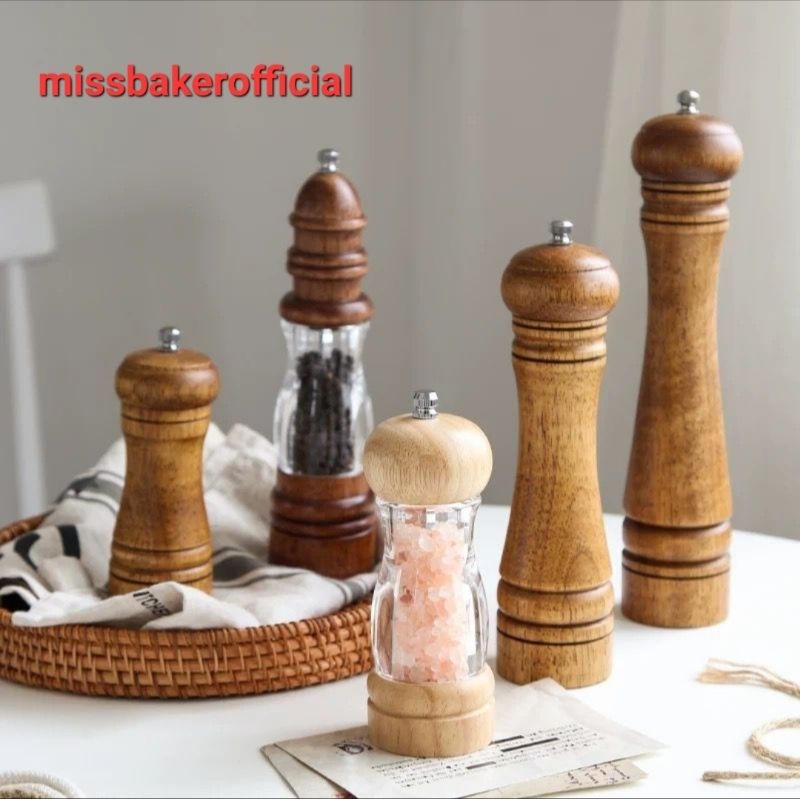 Jual Botol kayu penggiling lada merica garam gilingan salt pepper ...