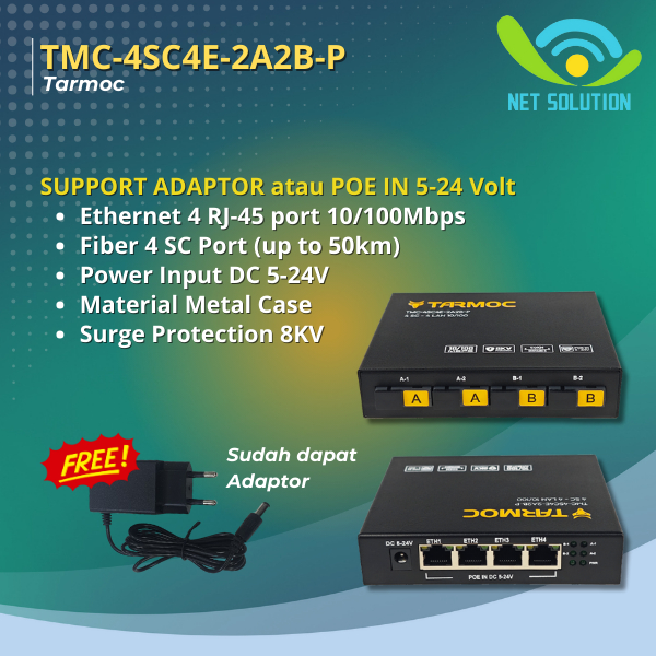 Jual Tarmoc TMC-4SC4E-2A2B-P | Media Converter Switch 4SC 4LAN / 4 SC 4 ...