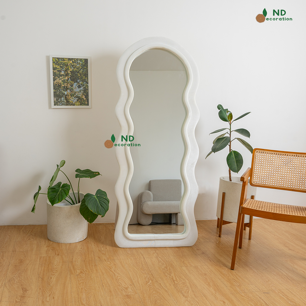 Jual Cermin Aesthetic / Cermin Estetik / Irregular Wavy Mirror / Standing Mirror Aesthetic ...