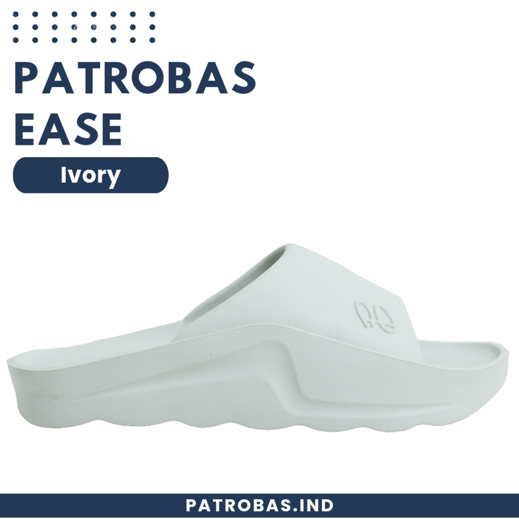 Jual PATROBAS Ease Sandal Slide Ivory White Original Sendal Slop Pria ...