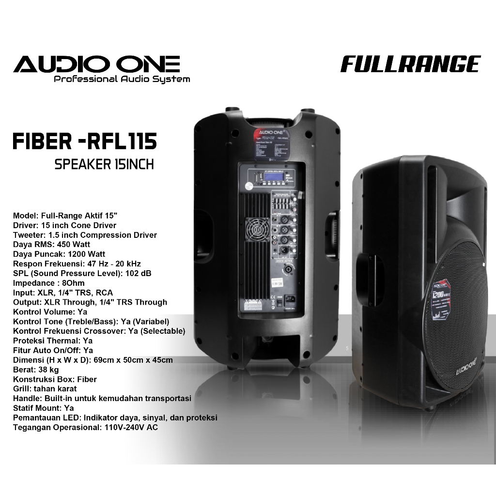 Jual Speaker Fiber Aktif Pasif Monitor Panggung Audio One Aktif Pasif ...