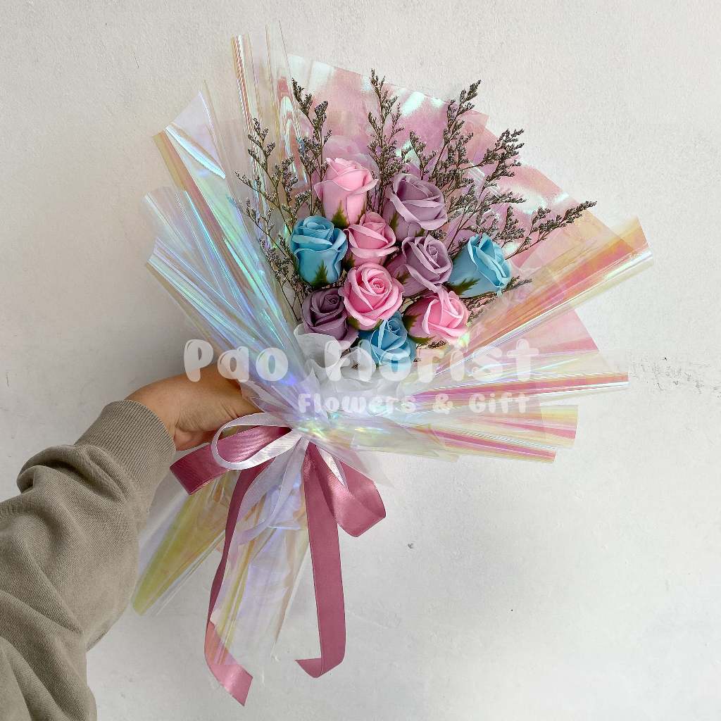 Jual PAO FLORIST - HOLOGRAM Soap Flower Buket Bunga Sabun ( 3 / 5 / 10 ...