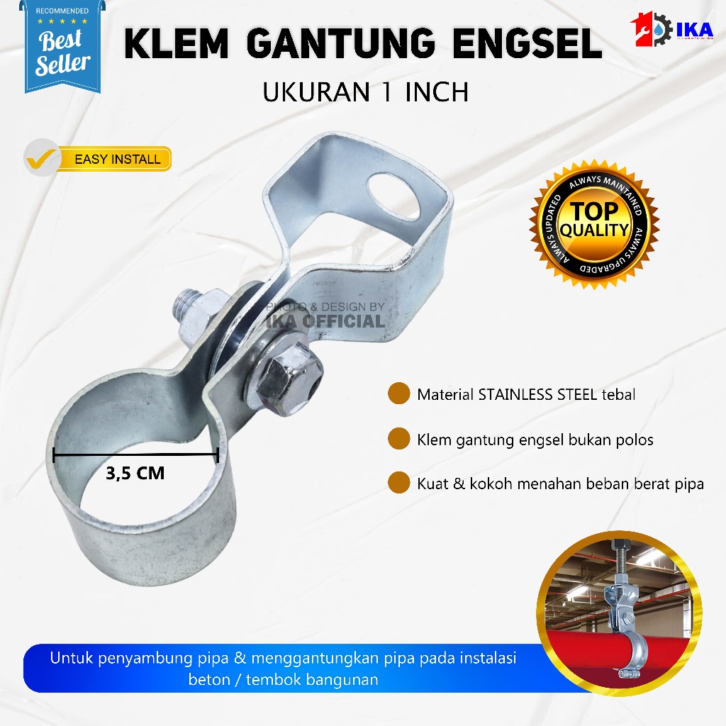Jual Klem gantung 1" ( polos ) | hanger clamp klem pipa gantung 1 inchi ...