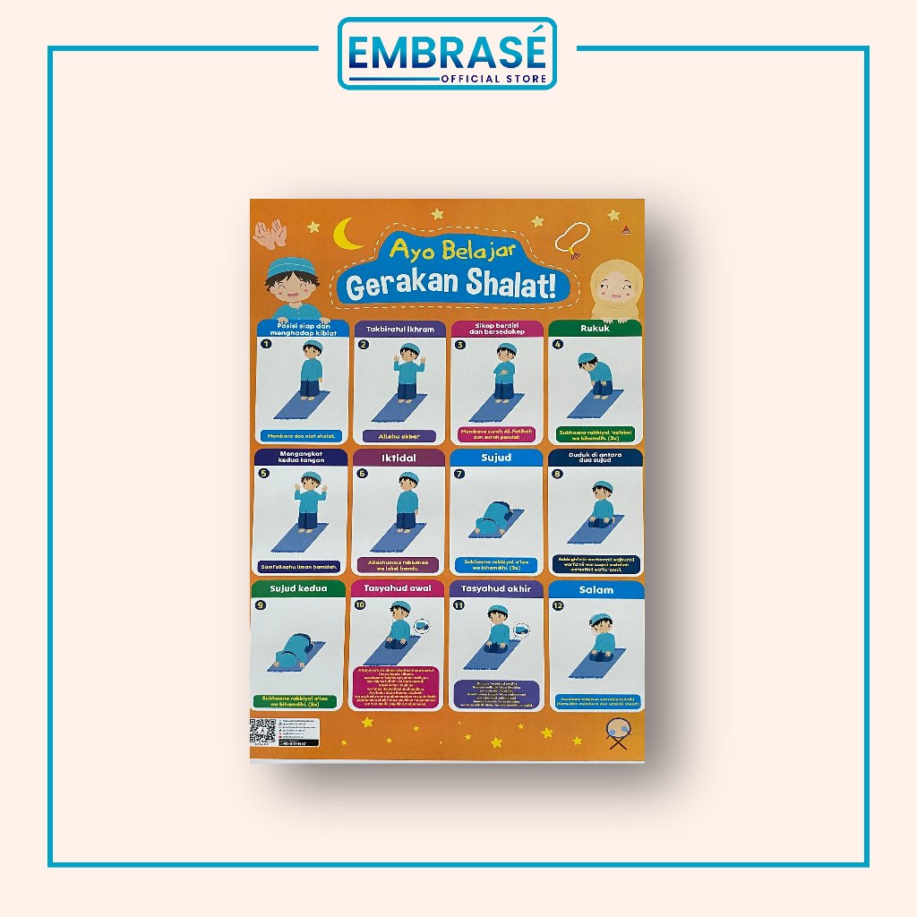 Jual Poster Ayo Belajar Gerakan Sholat - Embrase | Shopee Indonesia