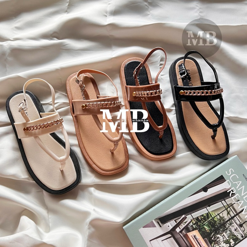 Jual SANDAL JELLY KARET IMPORT WANITA DEWASA JEPIT GUNUNG RANTAI BEST ...