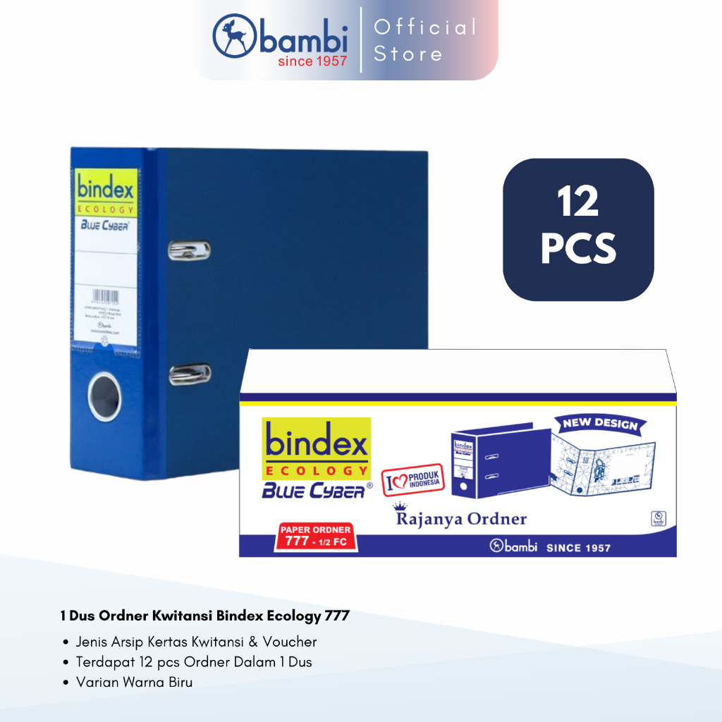 Jual 1 Dus Bindex Ecology Lever Arch File Ordner Voucher Medium Blue ...
