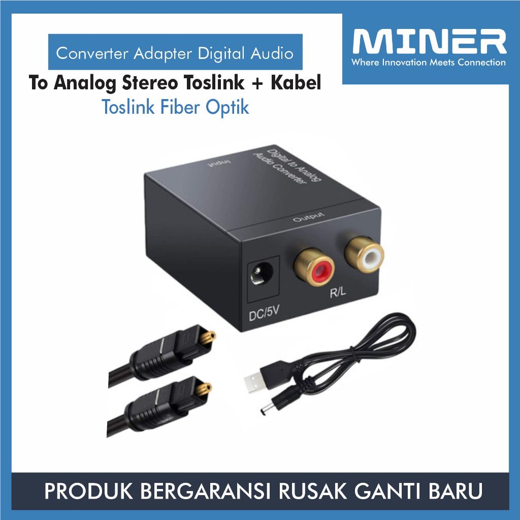 Jual MINER Converter Adapter Digital Audio to Analog Stereo Toslink ...