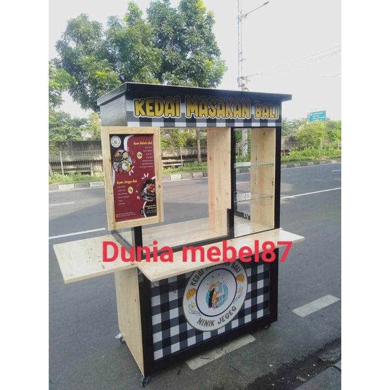 Jual GEROBAK JUALAN MURAH BOOTH KAYU JATI BELANDA BOOTH KAYU JATI ...