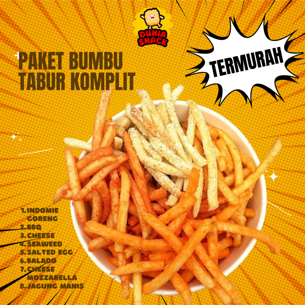 Jual PAKET BUMBU TABUR KENTANG GORENG RASA KEJU, BARBEQUE, SALTED EGG ...