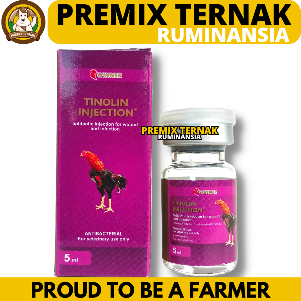 Jual TINOLIN INJECTION 5ML - Obat Penyembuh Luka Infeksi Ayam Aduan ...