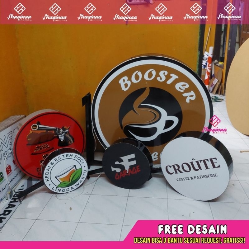 Jual Neon box Bulat Bundar 2 sisi akrilik 40/50/60/70 cm | Shopee Indonesia