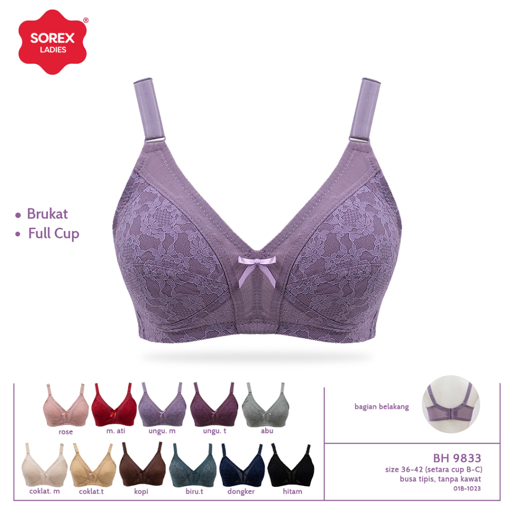 Jual Sorex Bra Busa Tipis Tanpa Kawat Kait 3 Setara Cup B-C Full Cup ...