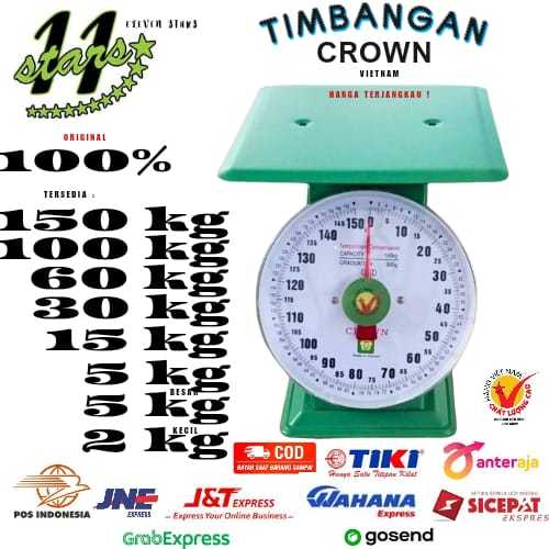 Jual Timbangan Crown Nhno Hoa Vietnam Quality 100Kg Besi Stainless Jarum Analog Manual Sembako ...