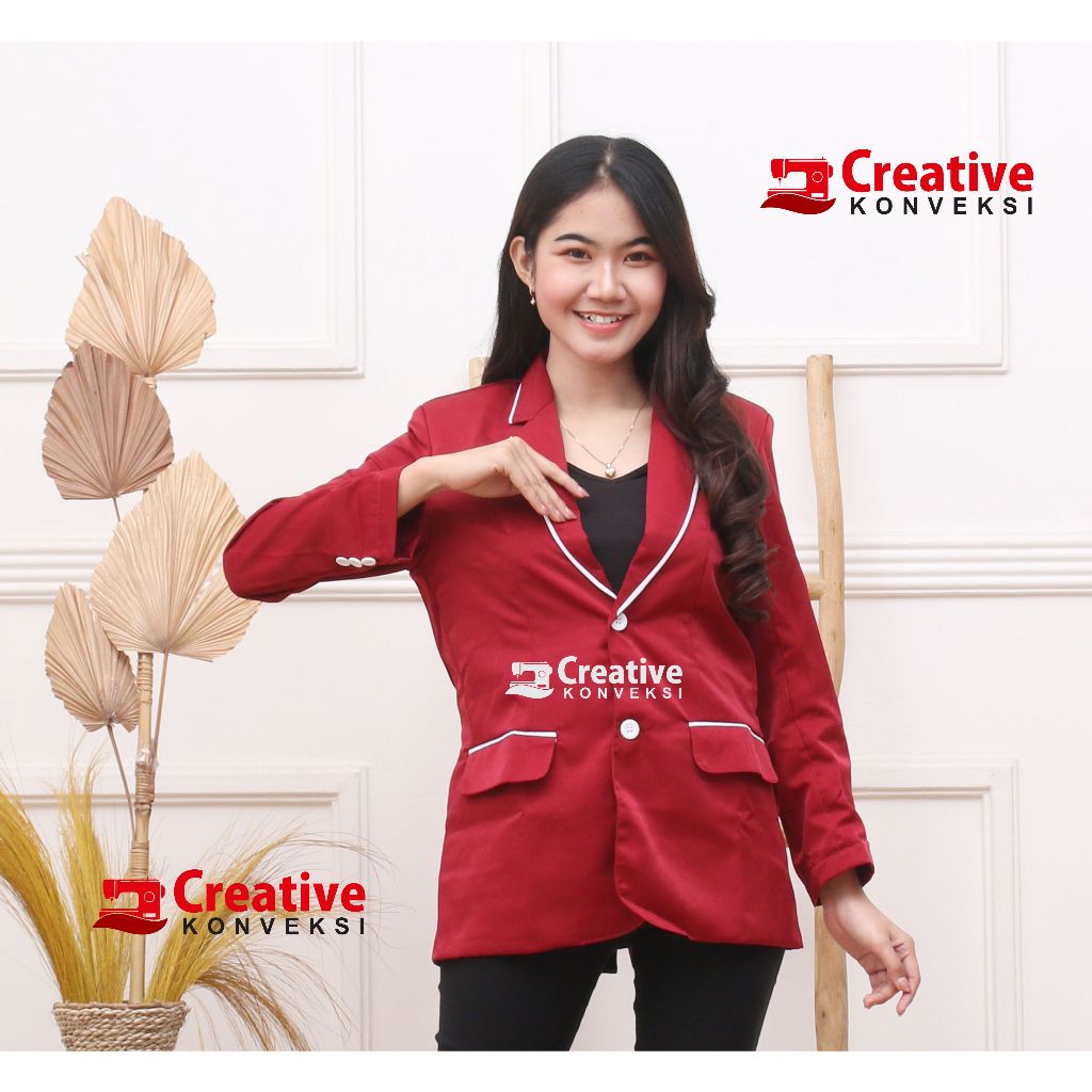 Jual (BISA COD) JAS ALMAMATER MERAH MAROON VARIASI LIS PUTIH, JAS ...