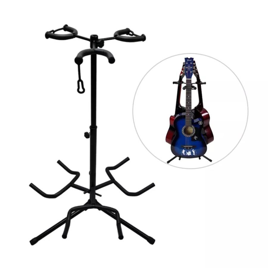 Jual Stand Gitar dgn 3 Dudukan Stand Gitar Folding 3 Dock Adjustable ...