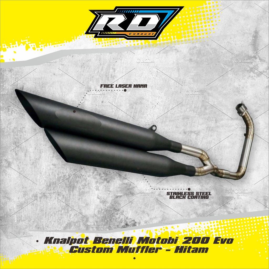 Jual Knalpot Benelli Motobi 200 Evo EFI Custom Muffler Hitam Titan - Rd ...