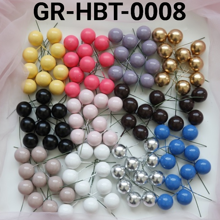 Jual GR-HBT-0008 Cake topper hiasan kue bola emas perak biru pink putih ...