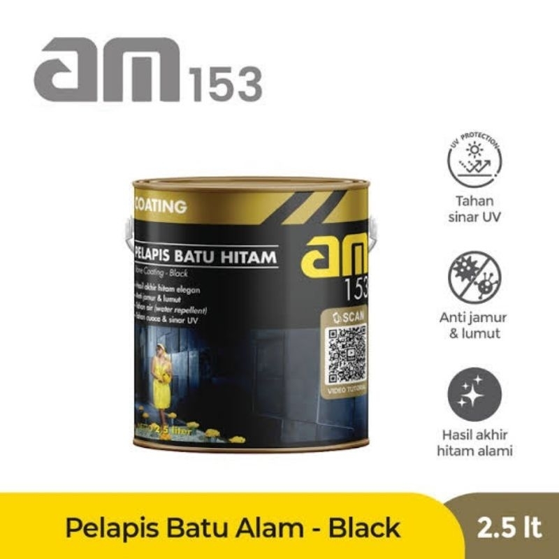 Jual AM 153 (2.5 LITER) - PELINDUNG BATU ALAM HITAM | STONE COATING ...