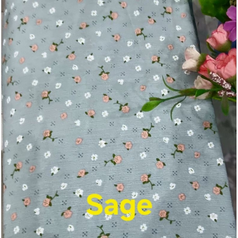 Jual Kain Crinkle Airflow motif Emily 2 (Harga per 0,5m) | Shopee Indonesia