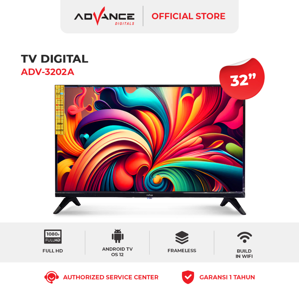 Jual Advance Televisi Led Digital TV HD 32 inch Crystal Design ADV 2401T FULL HD TV LED Digital ...