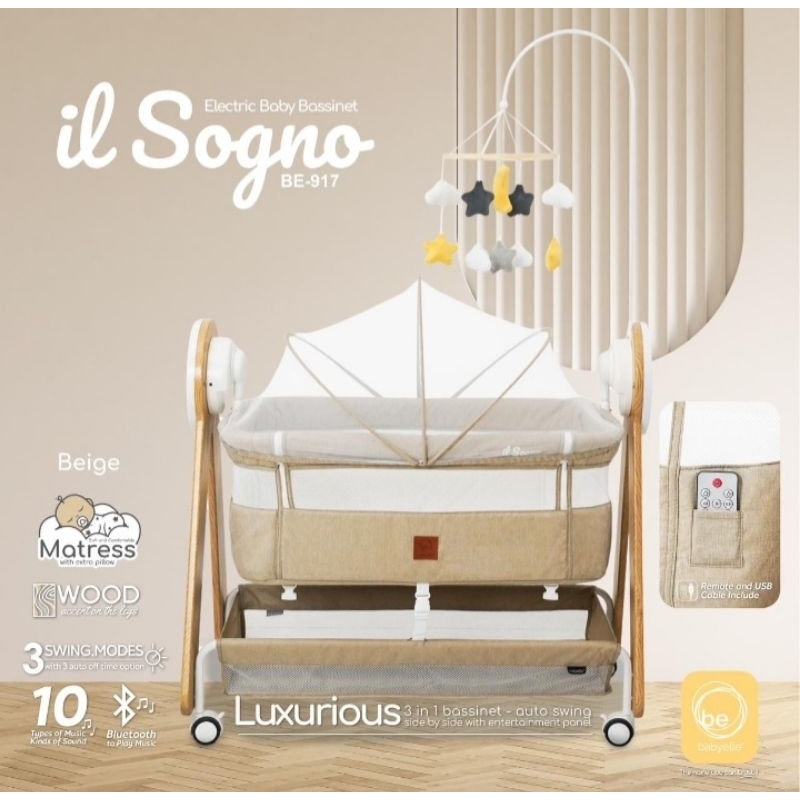 Jual Baby Box Babyelle IL Sogno BE 917 Luxurious 2in1 bassinet ...